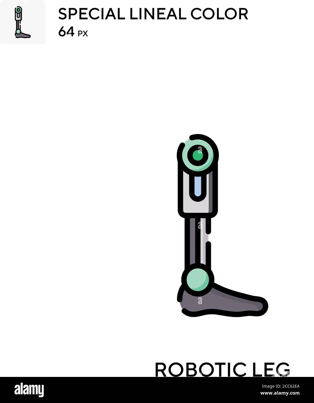Robotic leg soecial lineal color vector icon. Illustration symbol ...