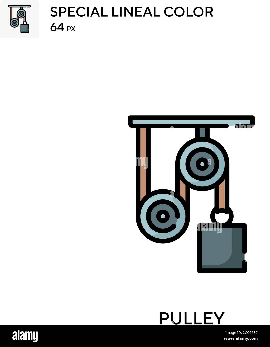 Pulley soecial lineal color vector icon. Illustration symbol design template for web mobile UI ...