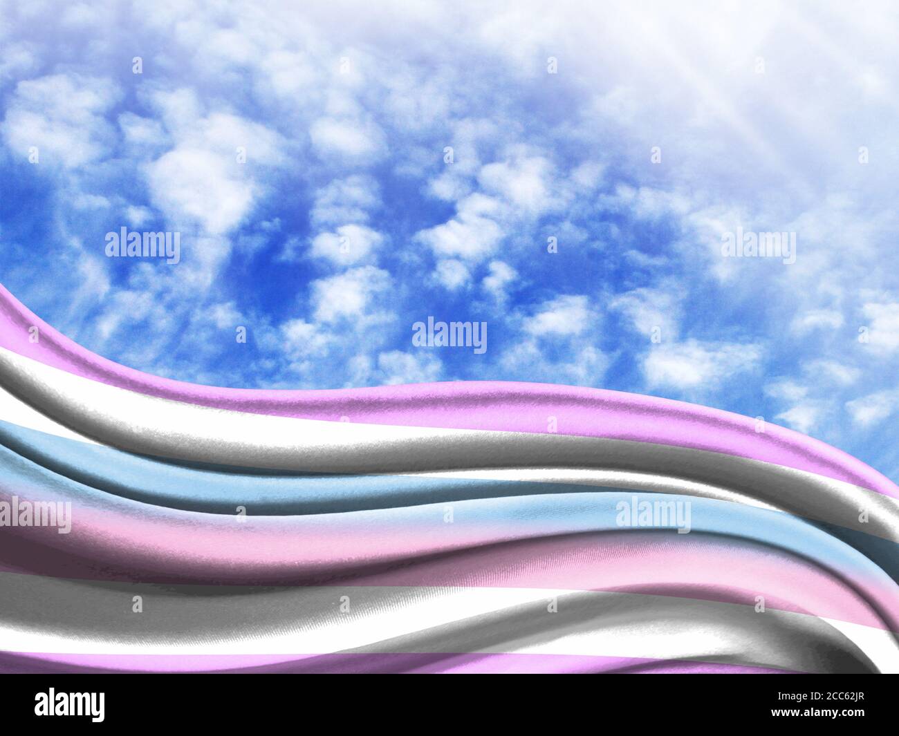 bigender pride flag against the sky, with place for text Stock Photo ...