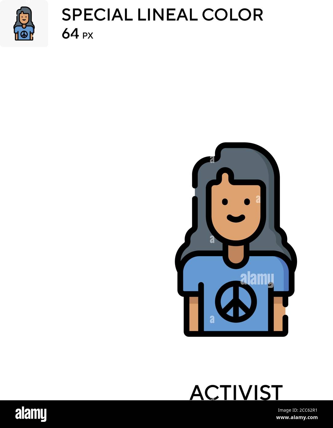 Activist soecial lineal color vector icon. Illustration symbol design ...