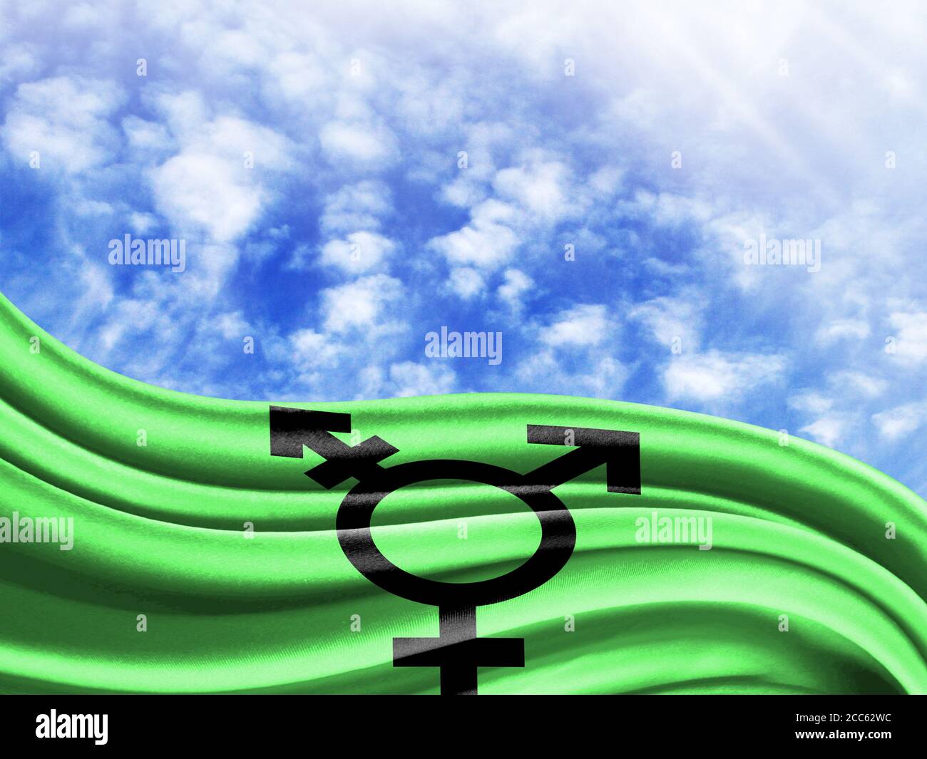Israeli Transgender flag against the sky, with place for text Stock ...