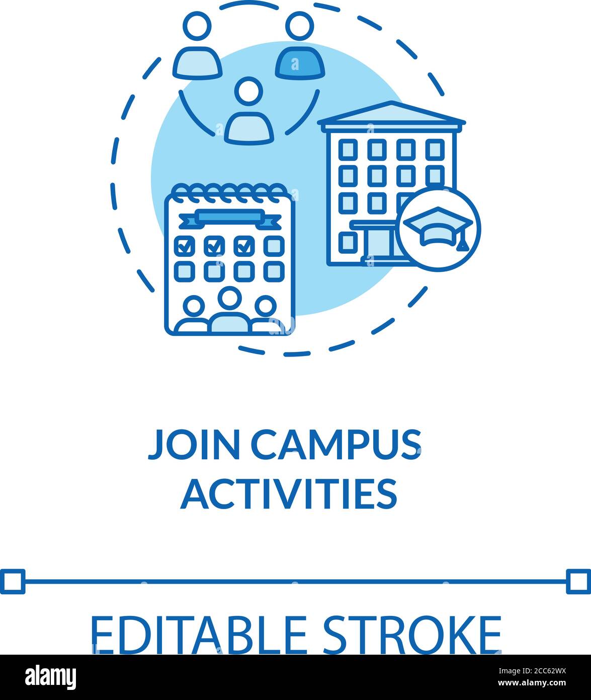 Join campus activities turquoise concept icon Stock Vector Image & Art ...