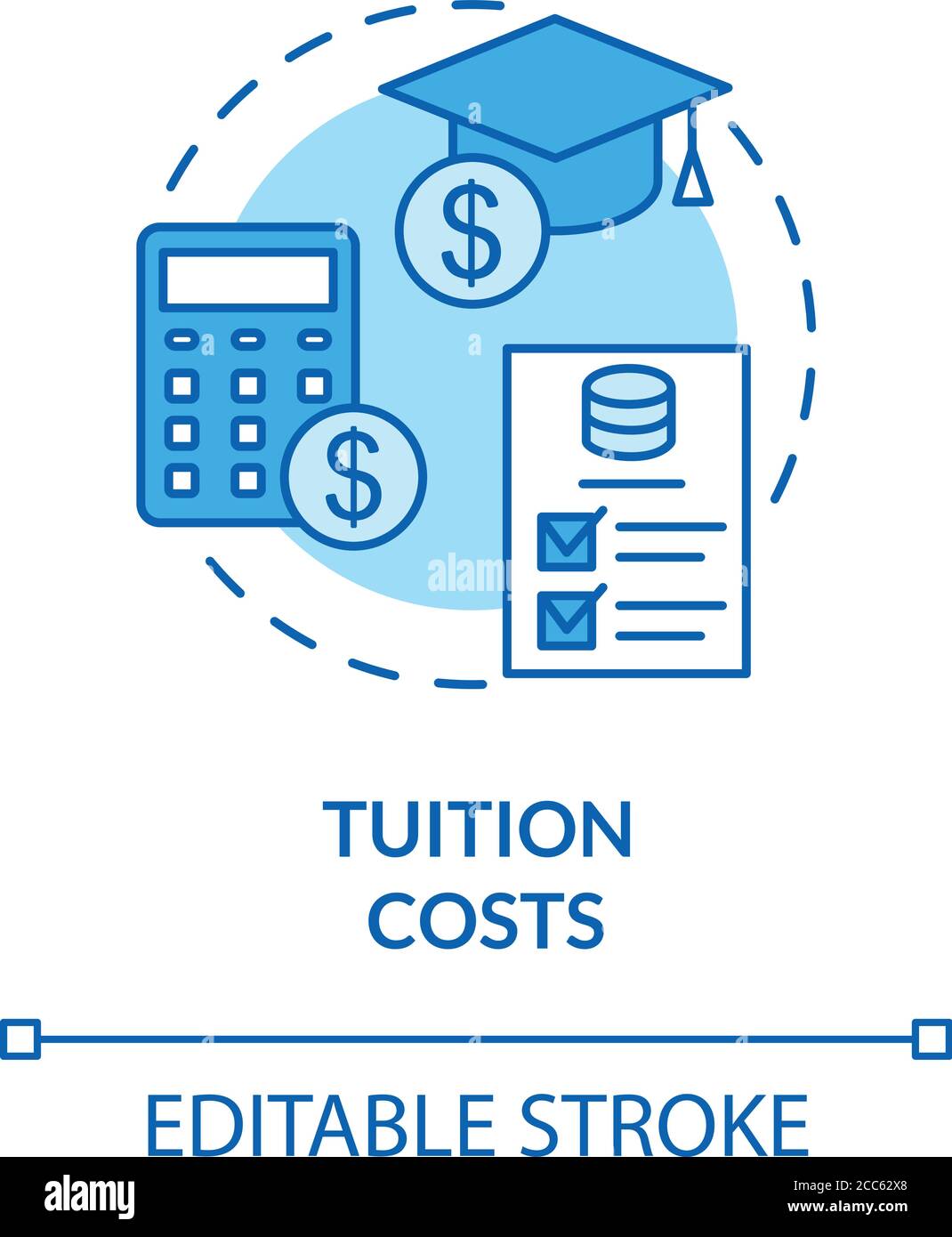 Tuition costs turquoise concept icon Stock Vector Image & Art - Alamy
