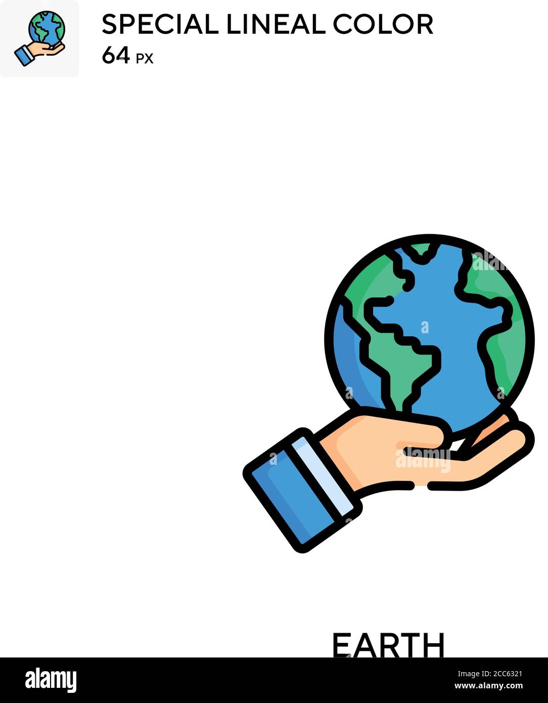 Earth soecial lineal color vector icon. Illustration symbol design ...