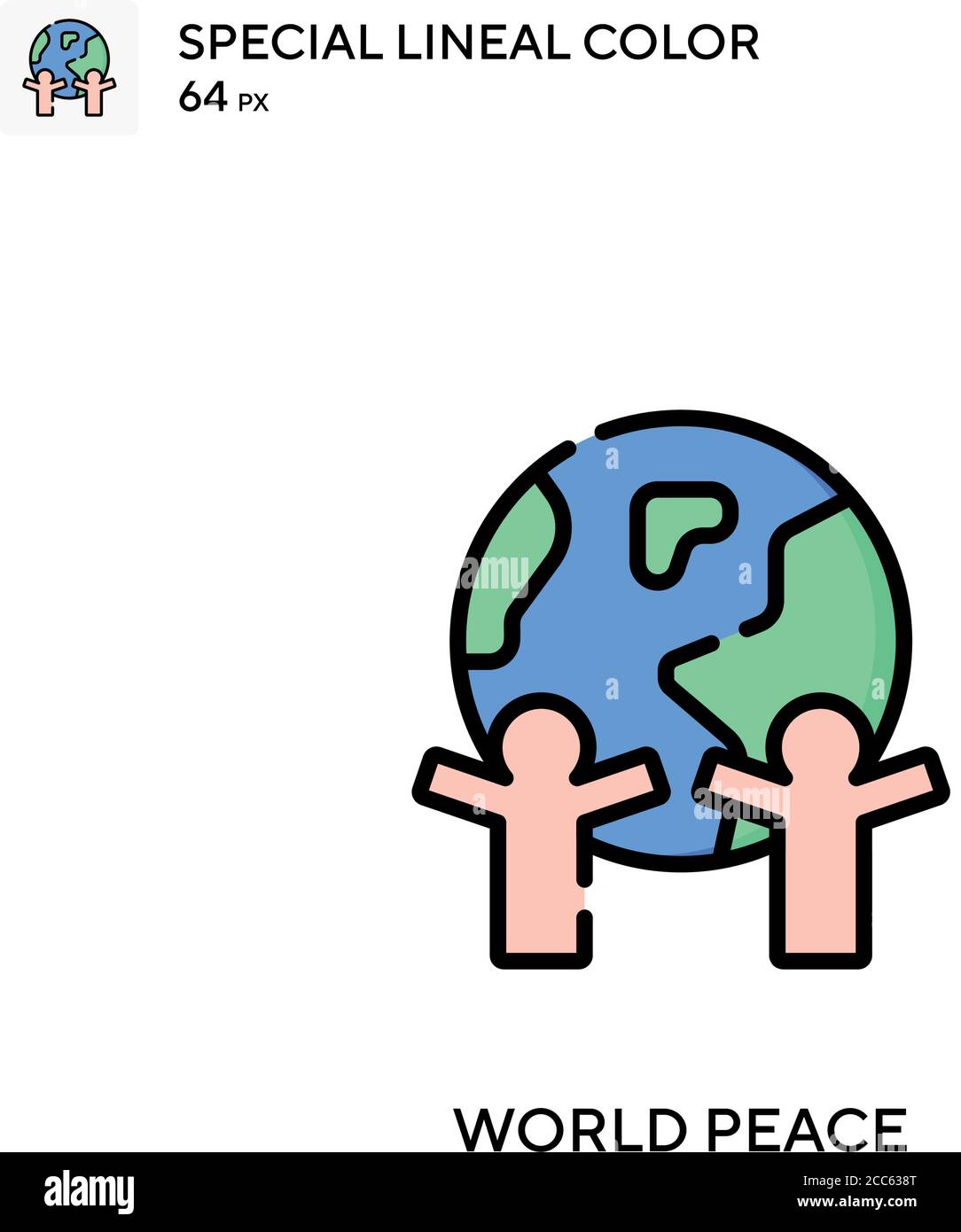 World peace soecial lineal color vector icon. Illustration symbol ...