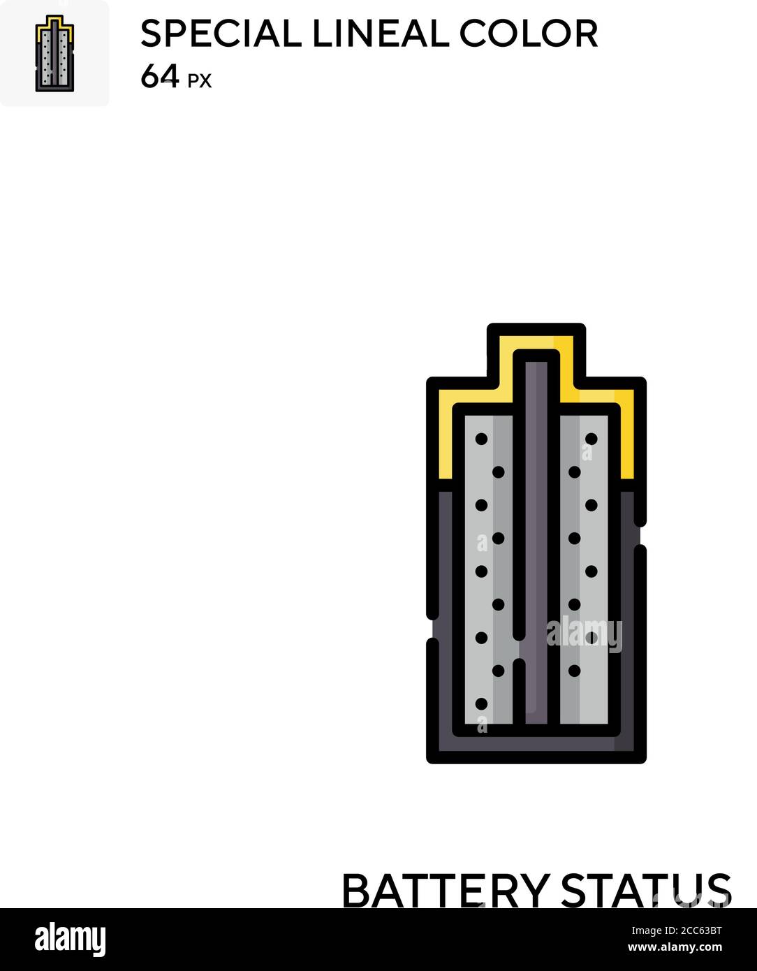 Battery status soecial lineal color vector icon. Illustration symbol ...