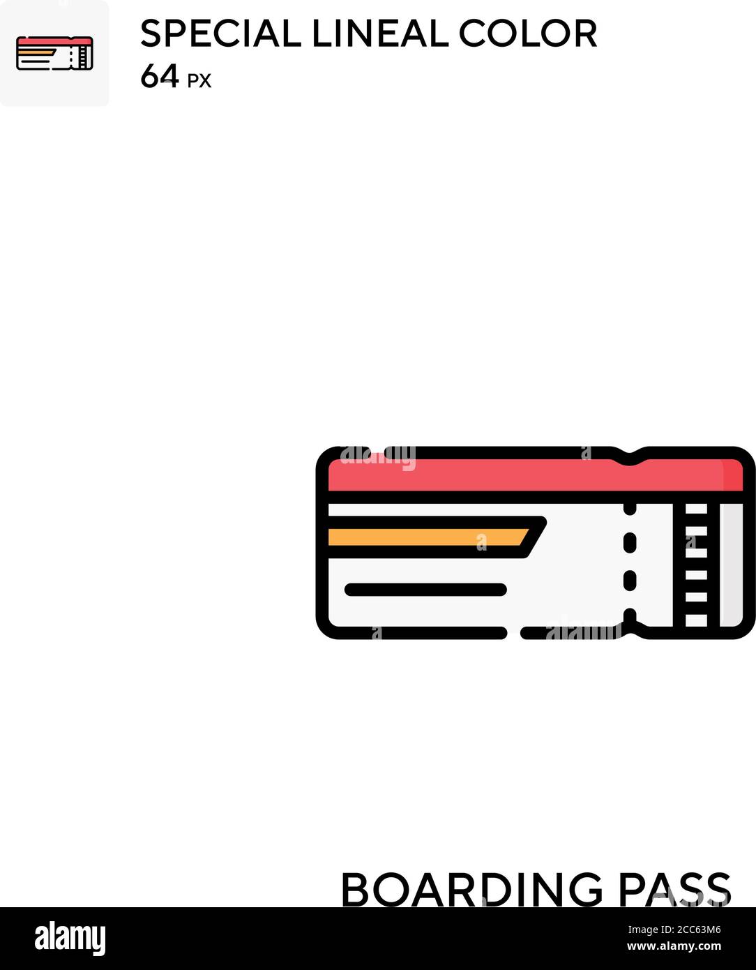 Boarding pass soecial lineal color vector icon. Illustration symbol ...