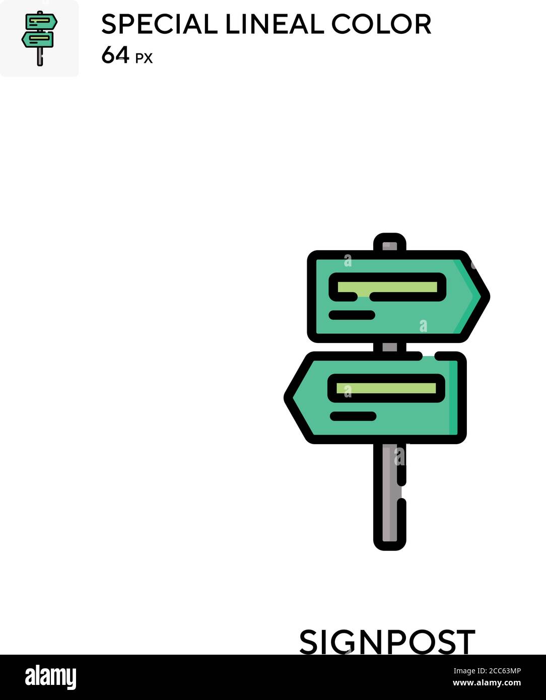 Signpost soecial lineal color vector icon. Illustration symbol design ...