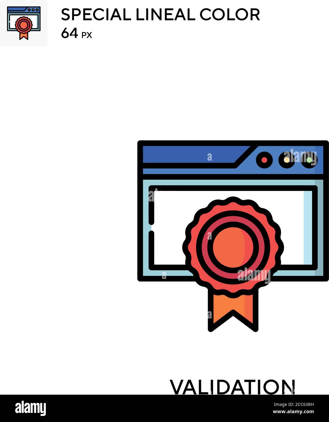 Validation soecial lineal color vector icon. Illustration symbol design ...