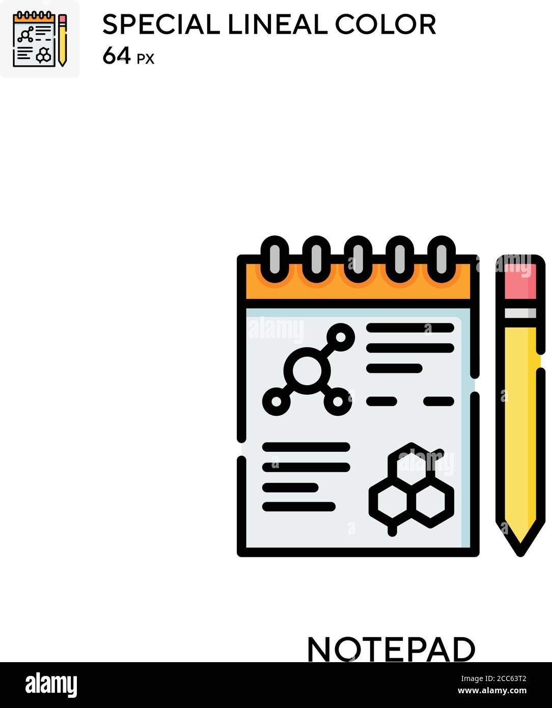 Notepad soecial lineal color vector icon. Illustration symbol design ...