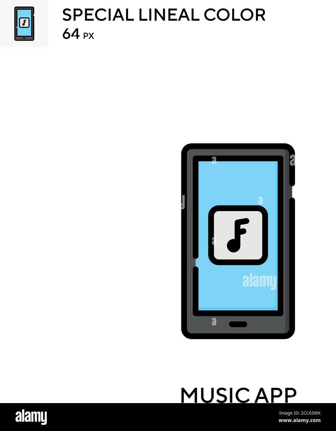 Music app soecial lineal color vector icon. Illustration symbol design ...