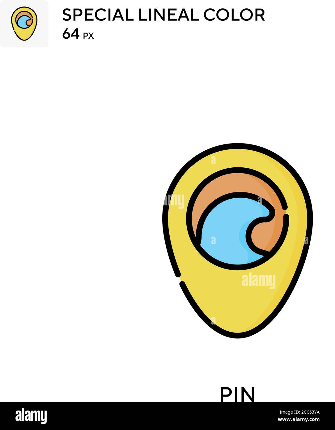 Pin soecial lineal color vector icon. Illustration symbol design ...