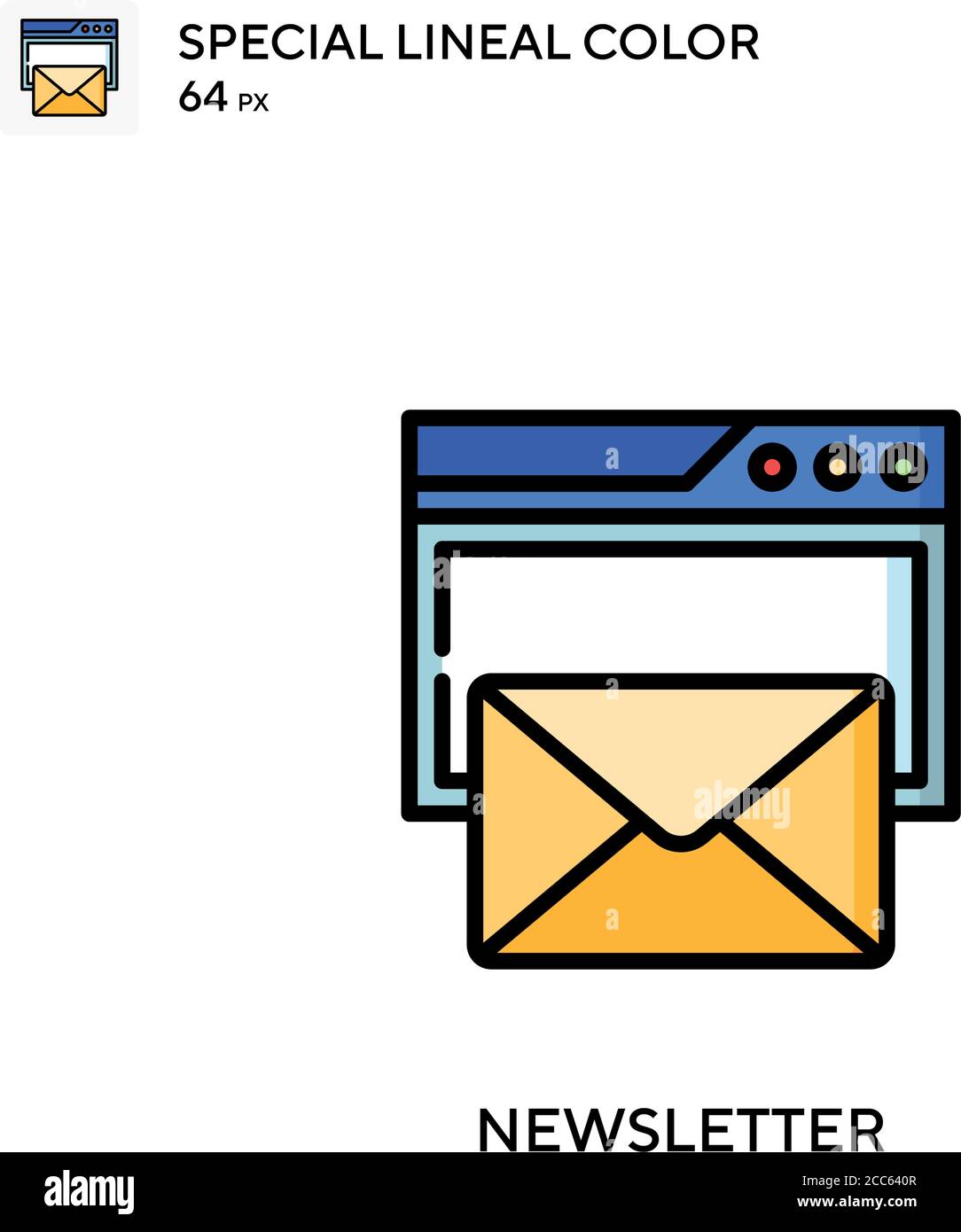 Newsletter soecial lineal color vector icon. Illustration symbol design ...