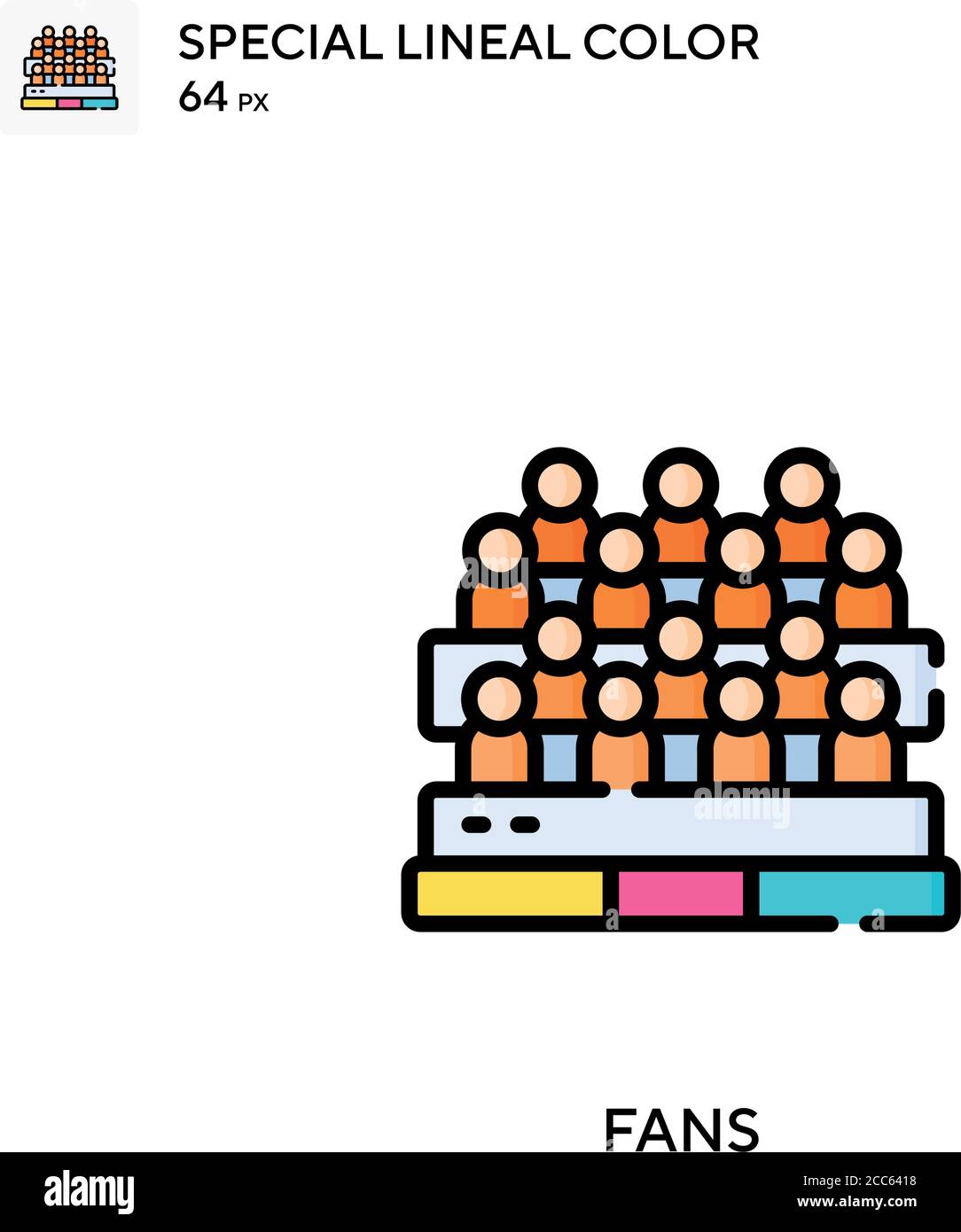 Fans soecial lineal color vector icon. Illustration symbol design ...