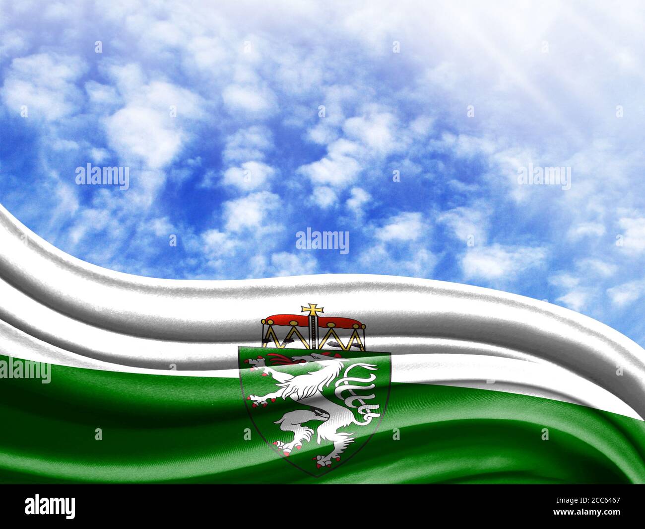 Styria flag against the sky, with place for text Stock Photo - Alamy