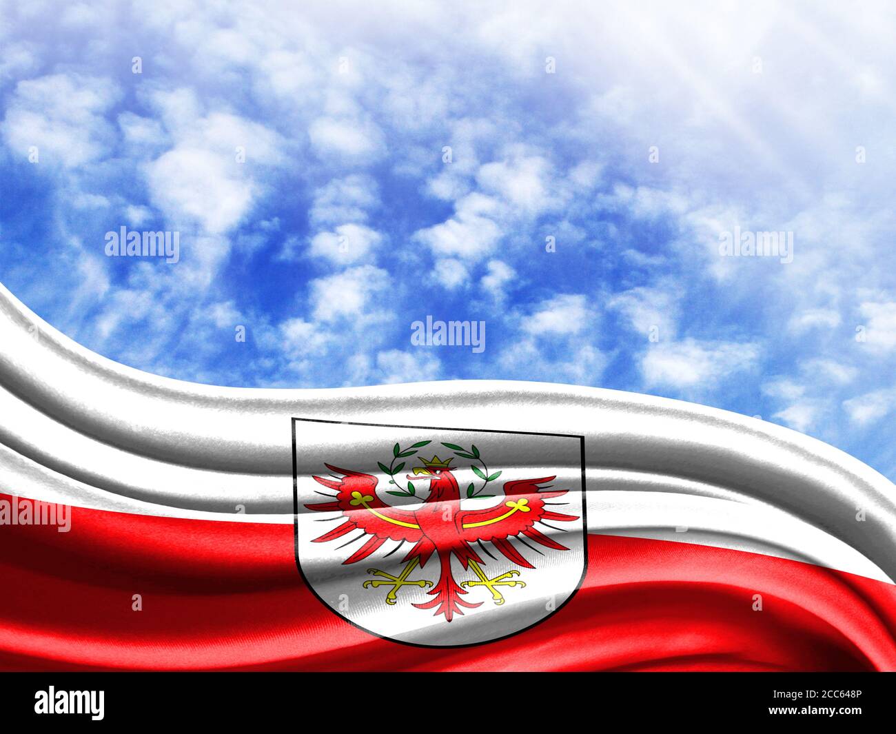 Tyrol flag against the sky, with place for text Stock Photo - Alamy