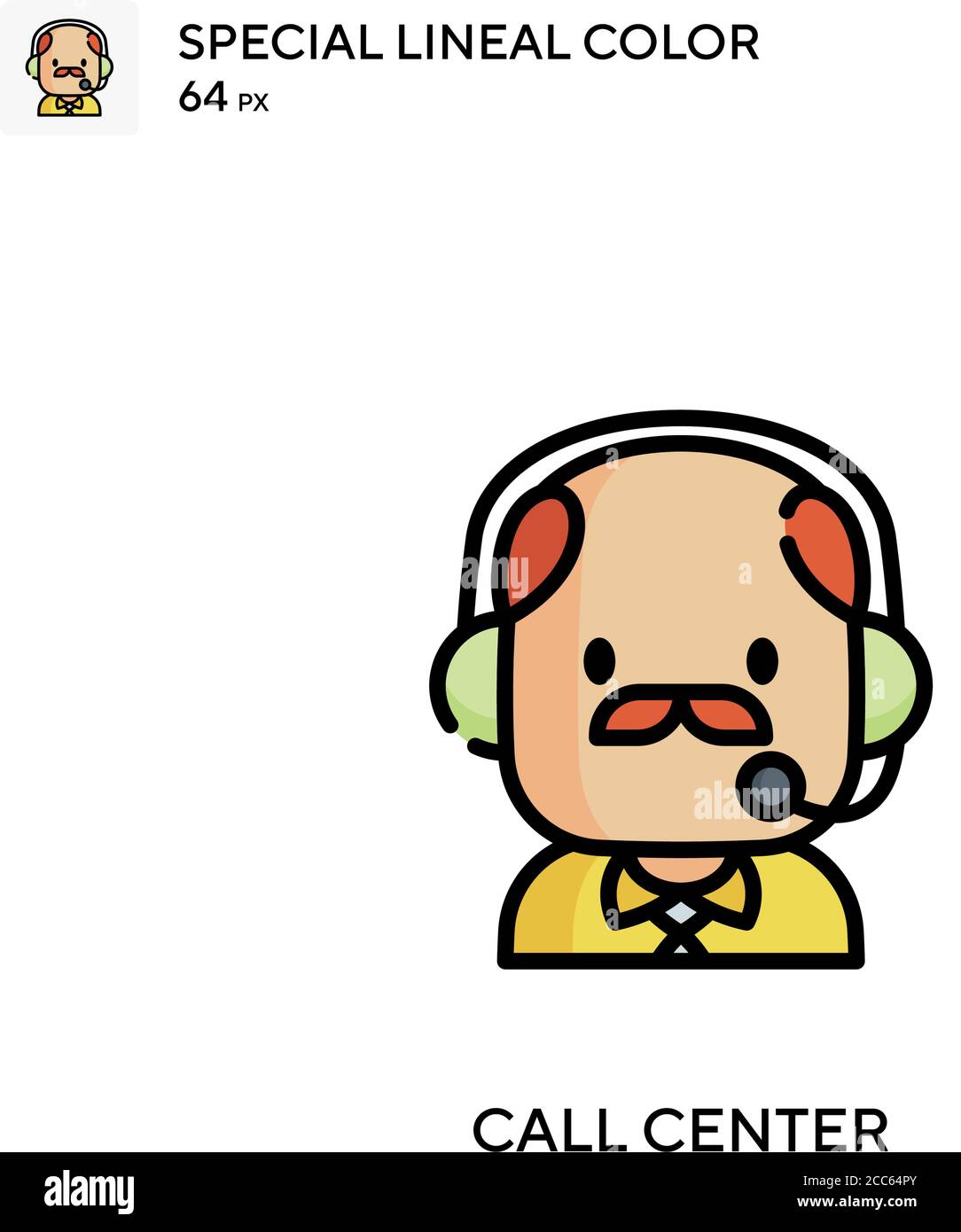 Call center soecial lineal color vector icon. Illustration symbol ...
