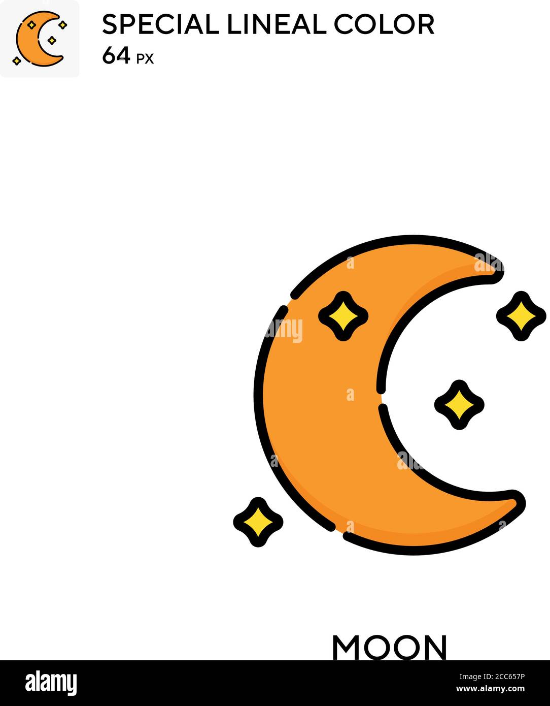 Moon soecial lineal color vector icon. Illustration symbol design ...
