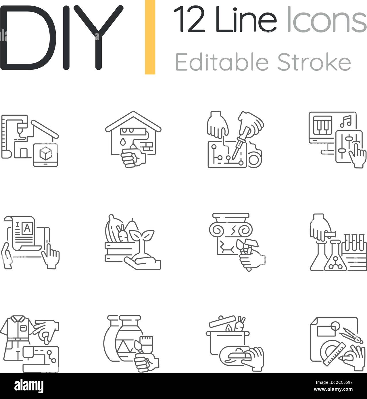 DIY linear icons set Stock Vector Image & Art - Alamy