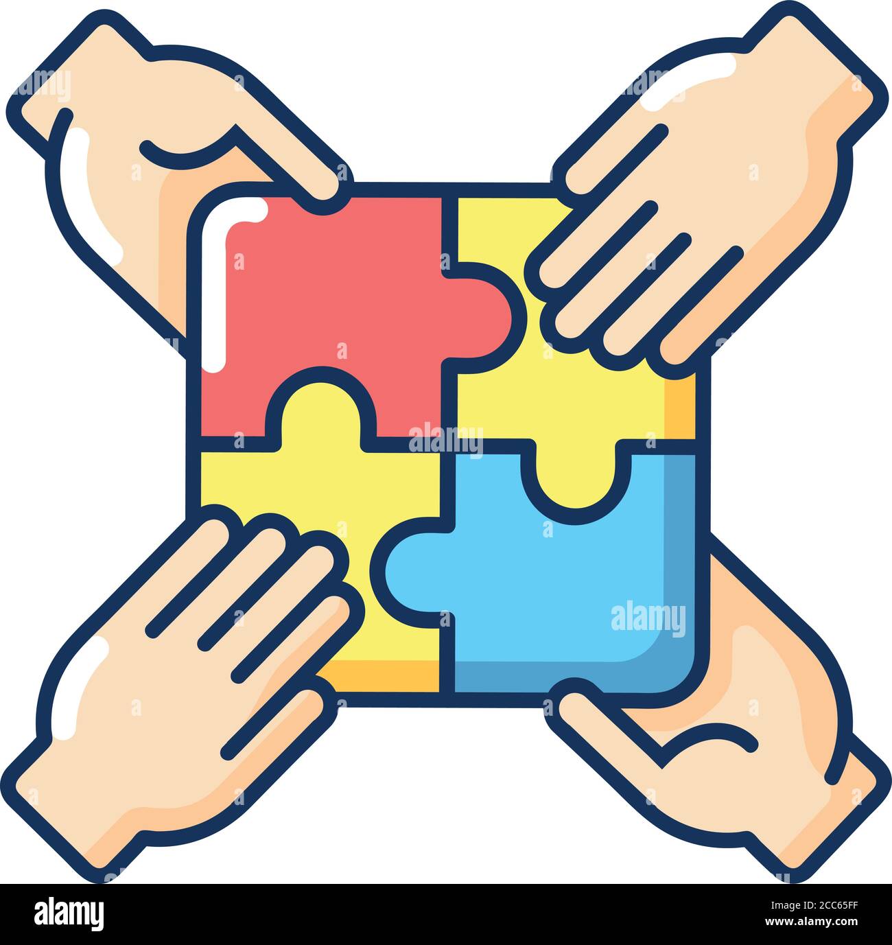 Teamwork building RGB color icon Stock Vector Image & Art - Alamy