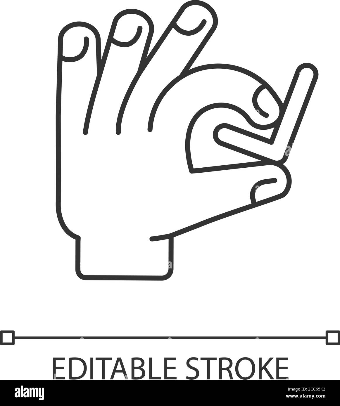 Hand with checkmark linear icon Stock Vector Image & Art - Alamy