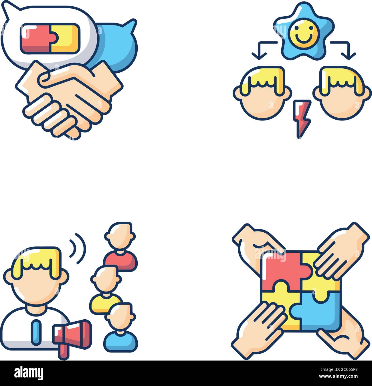 Teamwork skills RGB color icons set Stock Vector Image & Art - Alamy