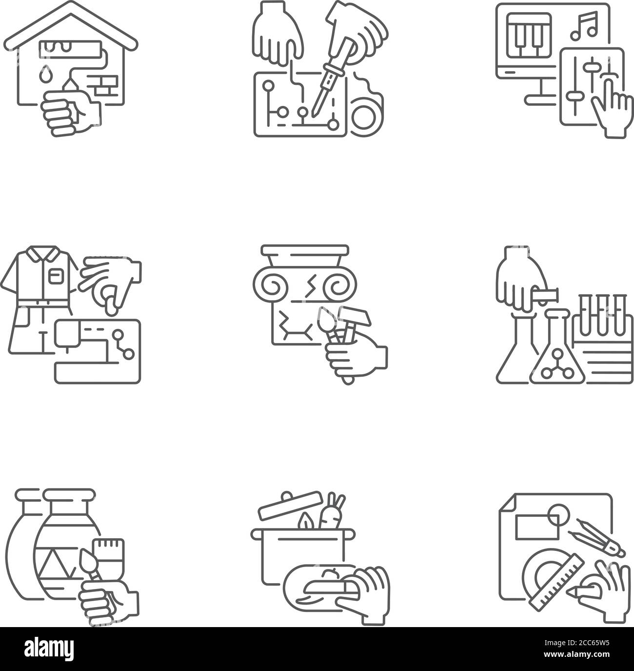 Handicraft linear icons set Stock Vector Image & Art - Alamy