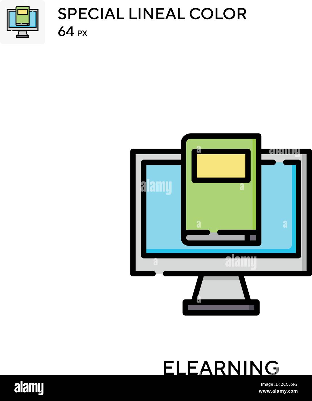 Elearning soecial lineal color vector icon. Illustration symbol design ...