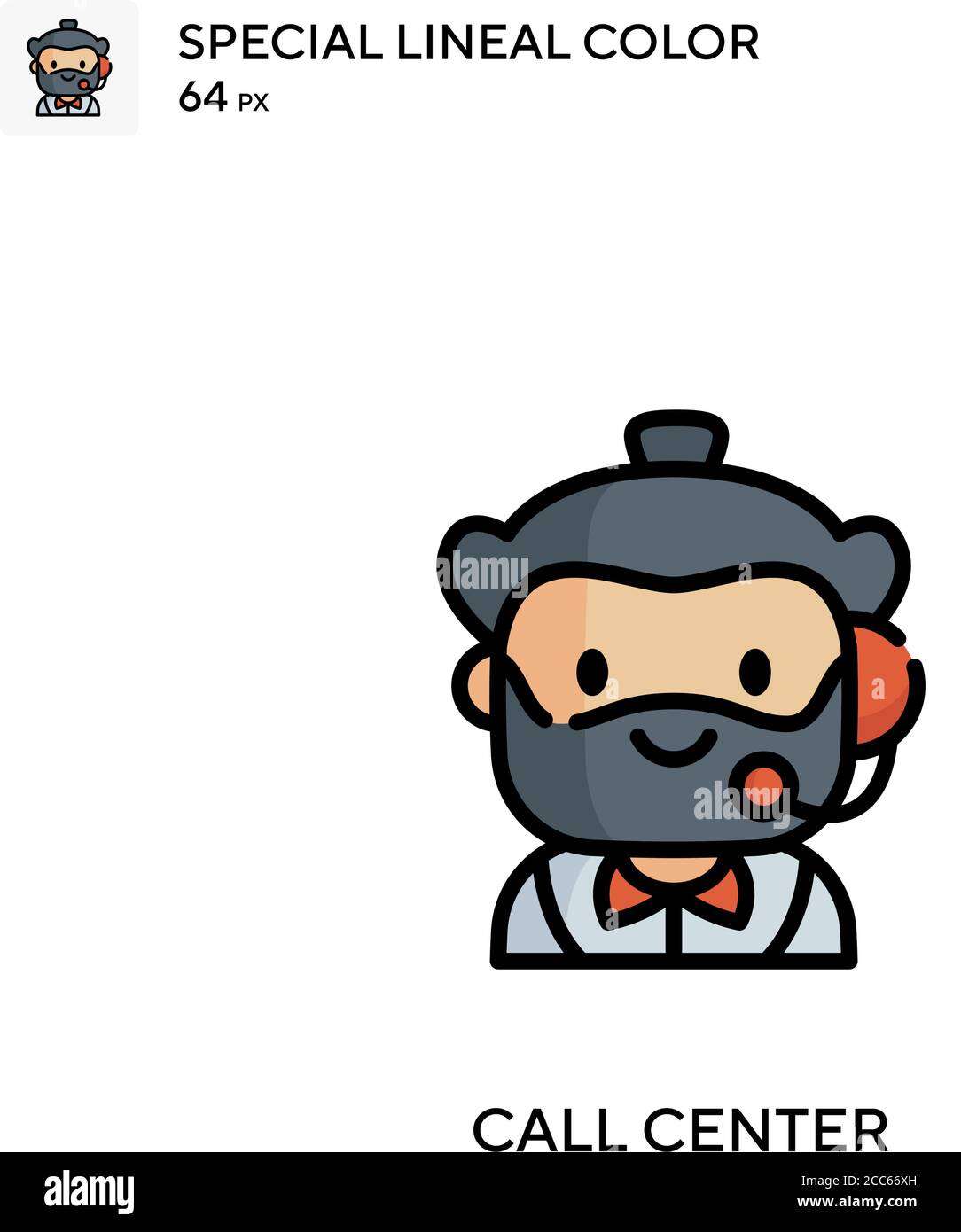 Call center soecial lineal color vector icon. Illustration symbol ...