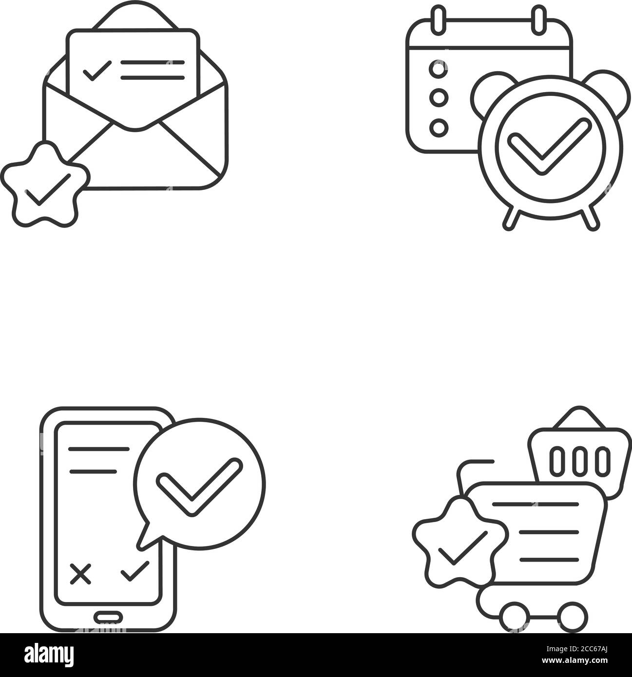 Service quality marks linear icons set Stock Vector Image & Art - Alamy