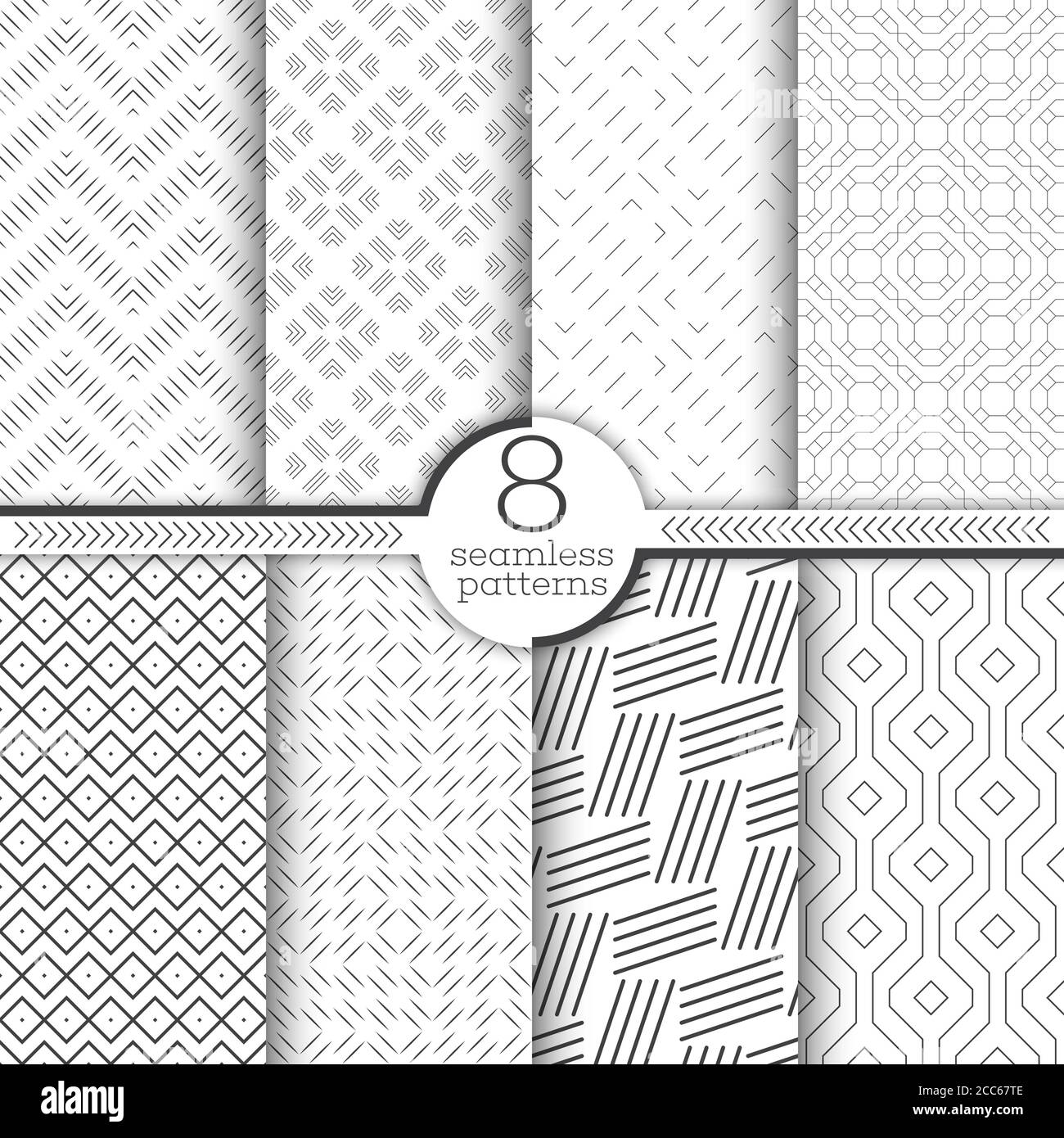 Set of vector seamless patterns. Modern stylish geometric textures with ...