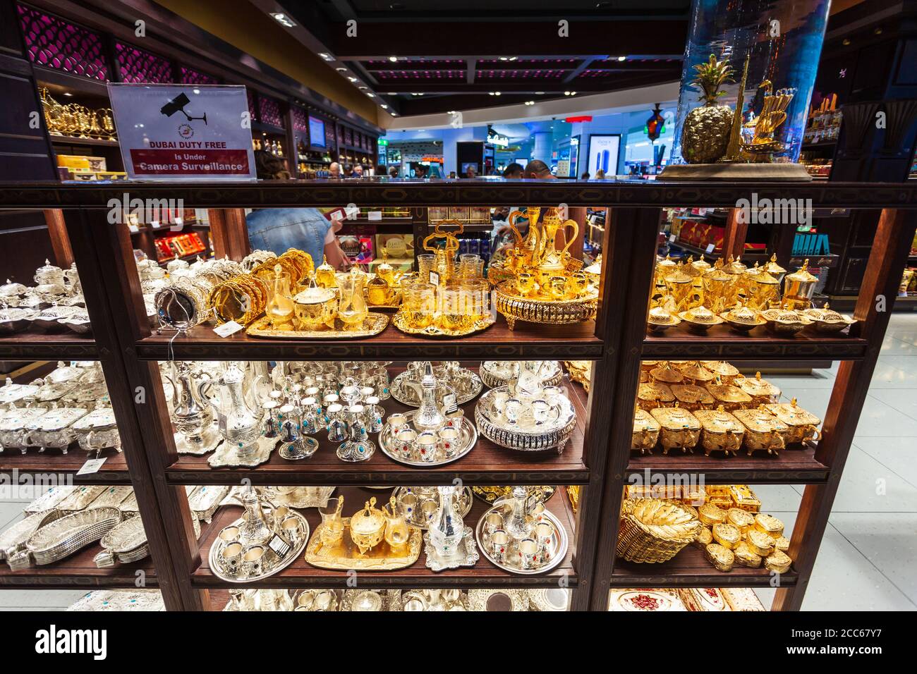 DUBAI, UAE - MARCH 02, 2019: Traditional arabic tea pot souvenir in the ...