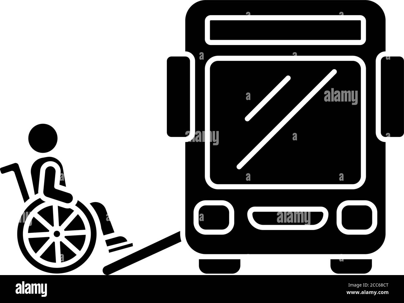 Bus ramp black glyph icon Stock Vector Image & Art - Alamy