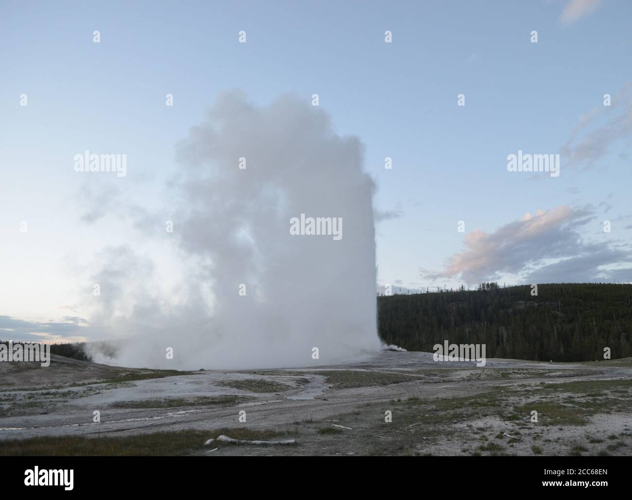 Late Spring in Yellowstone National Park: Old Faithful Geyser Eruption ...