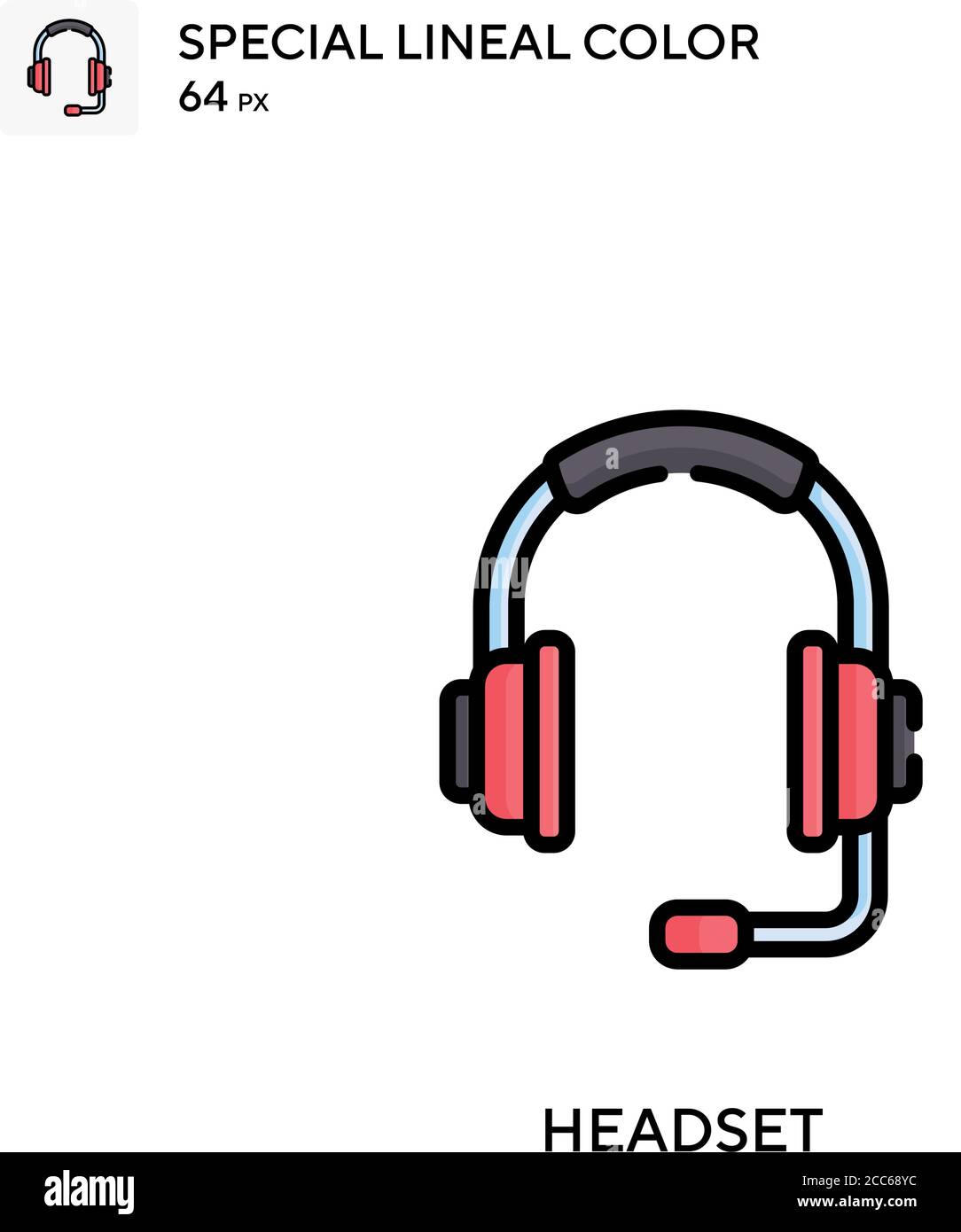 Headset soecial lineal color vector icon. Illustration symbol design ...