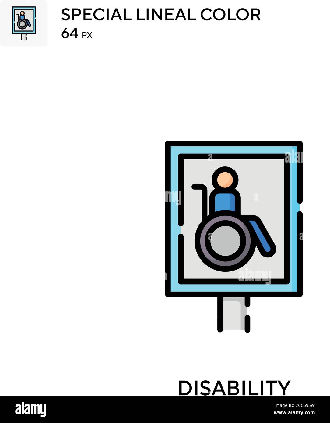 Disability soecial lineal color vector icon. Illustration symbol design ...