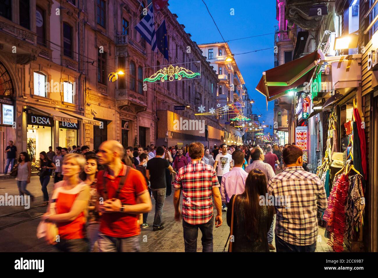 ISTANBUL, TURKEY - SEPTEMBER 22, 2014: Istiklal Avenue or Istiklal ...