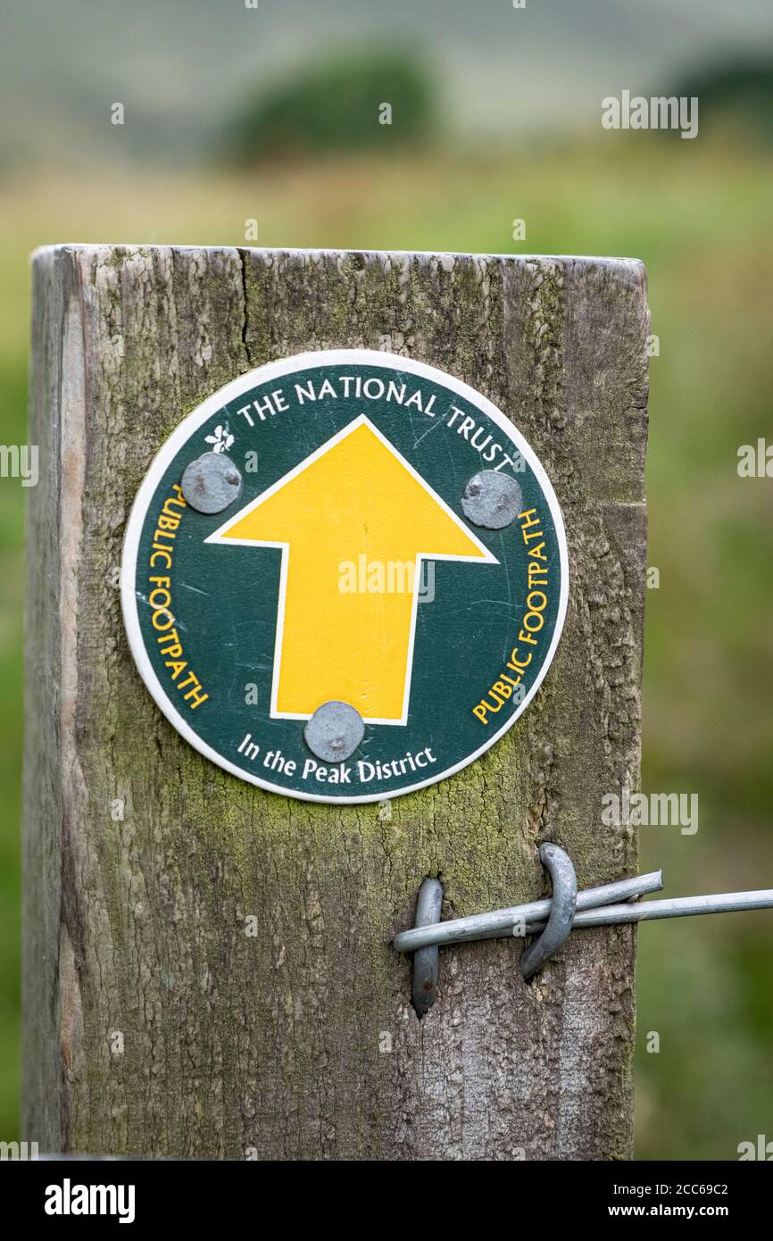 Public Footpath, Information Sign, Edale, Derbyshire Peak District ...