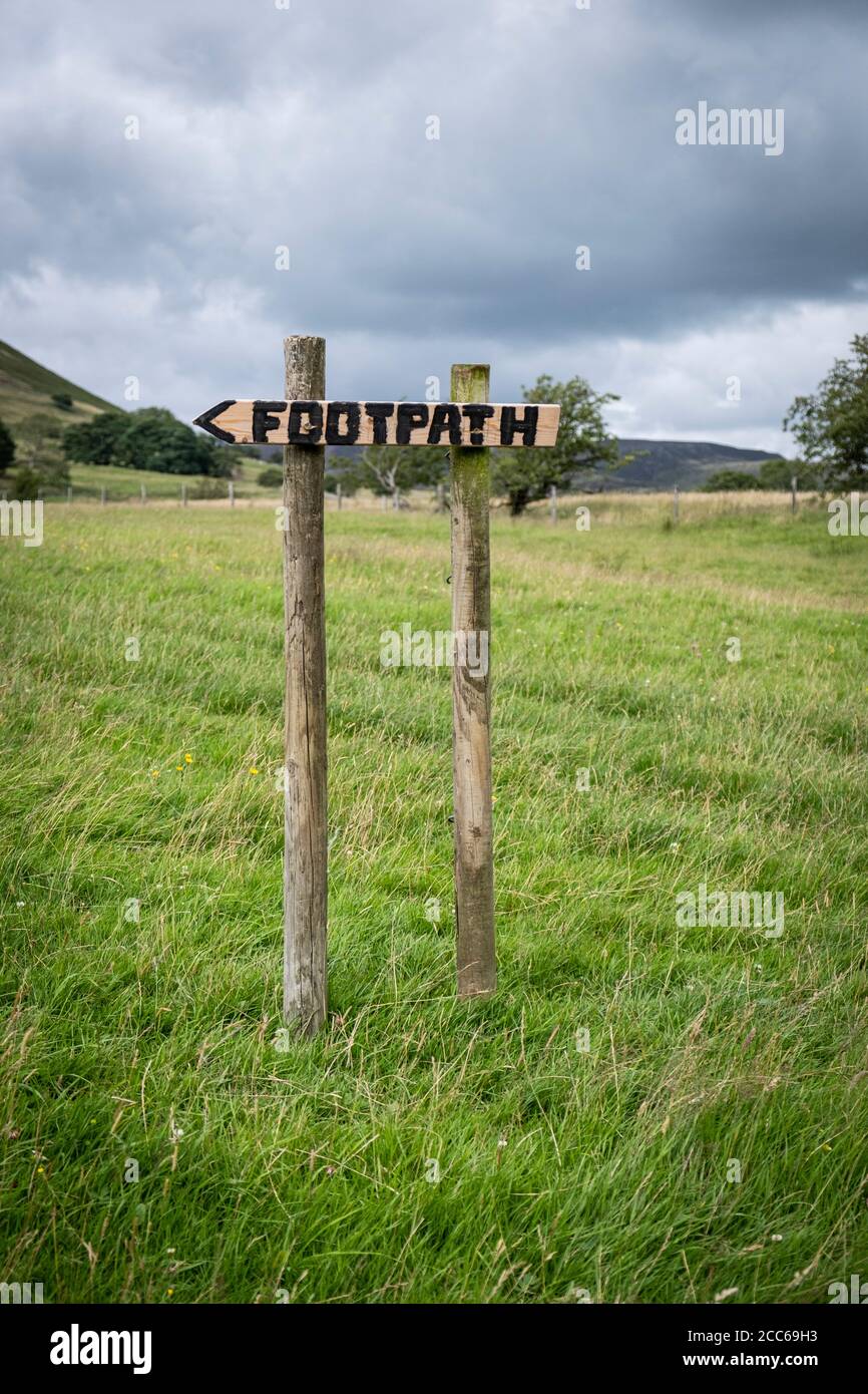 Public Footpath, Information Sign, Edale, Derbyshire Peak District ...