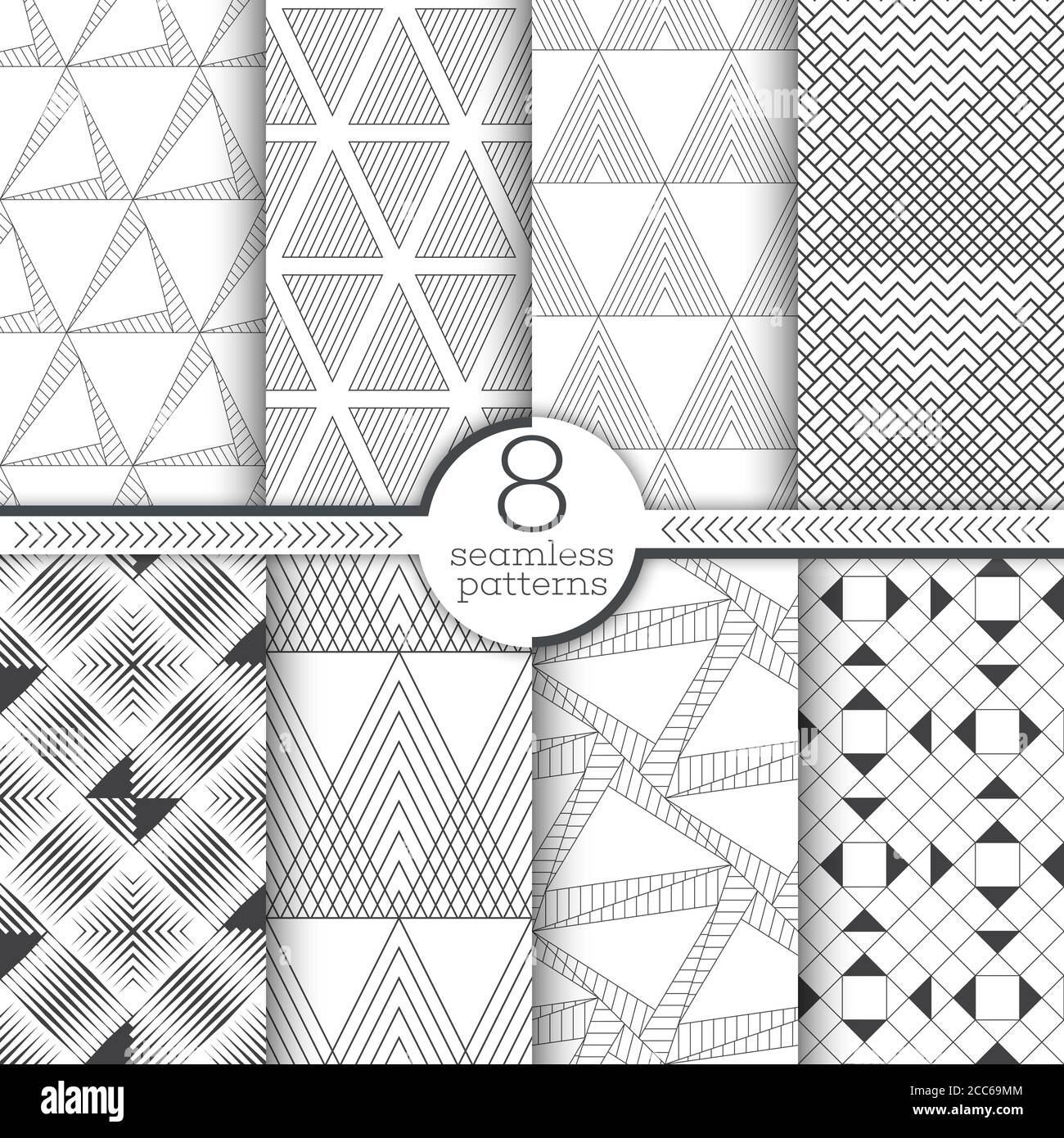 Set of vector seamless patterns. Modern stylish geometric textures ...