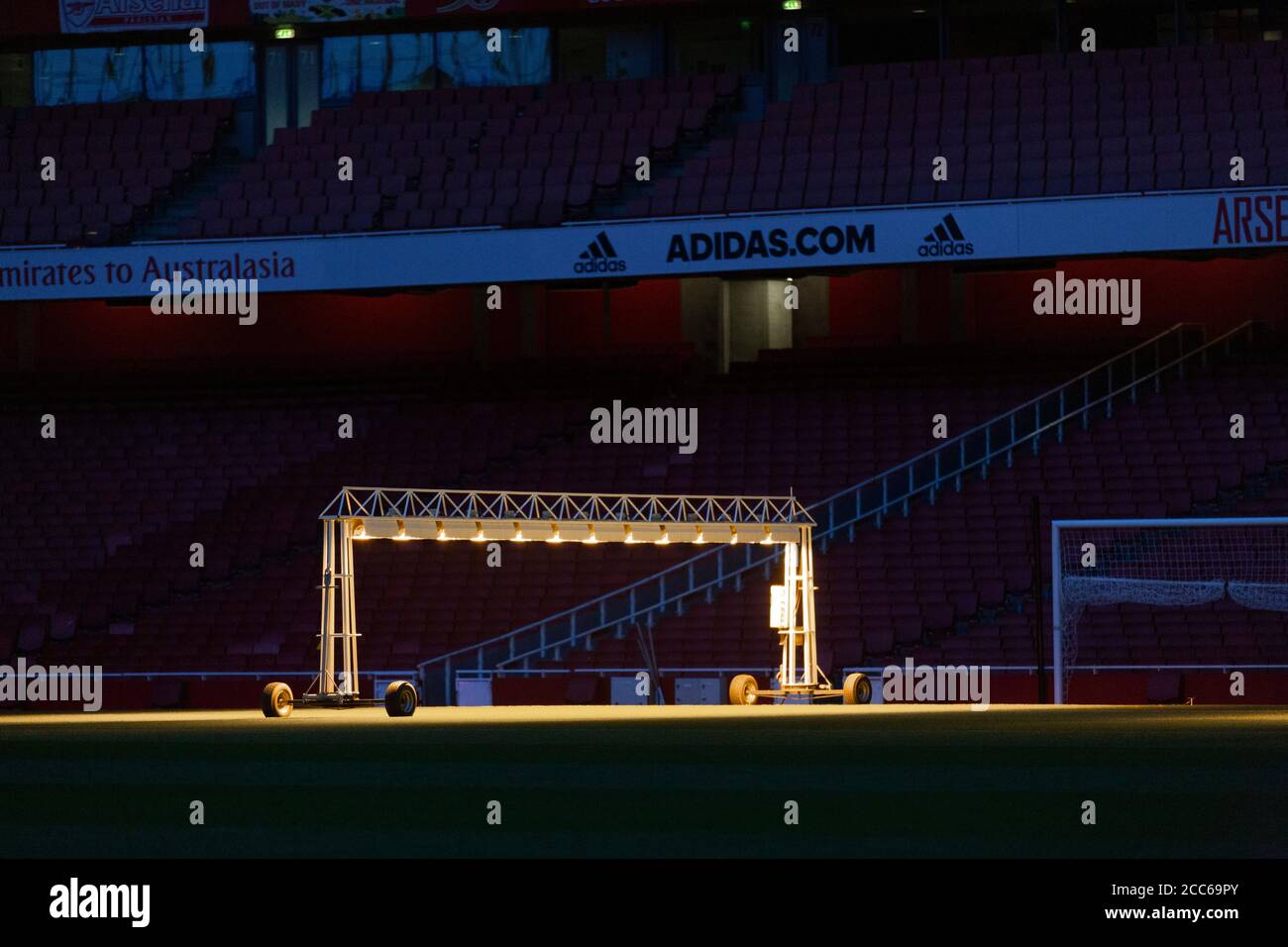 Artificial lighting used during winter months at Emirates Stadium Stock ...