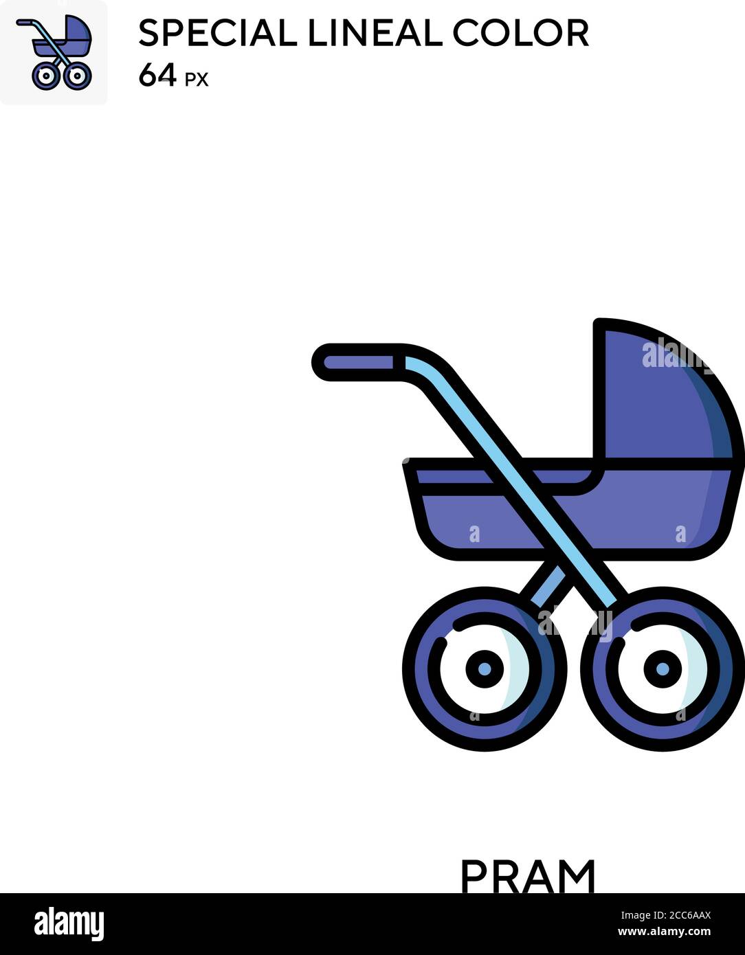 Pram soecial lineal color vector icon. Illustration symbol design ...