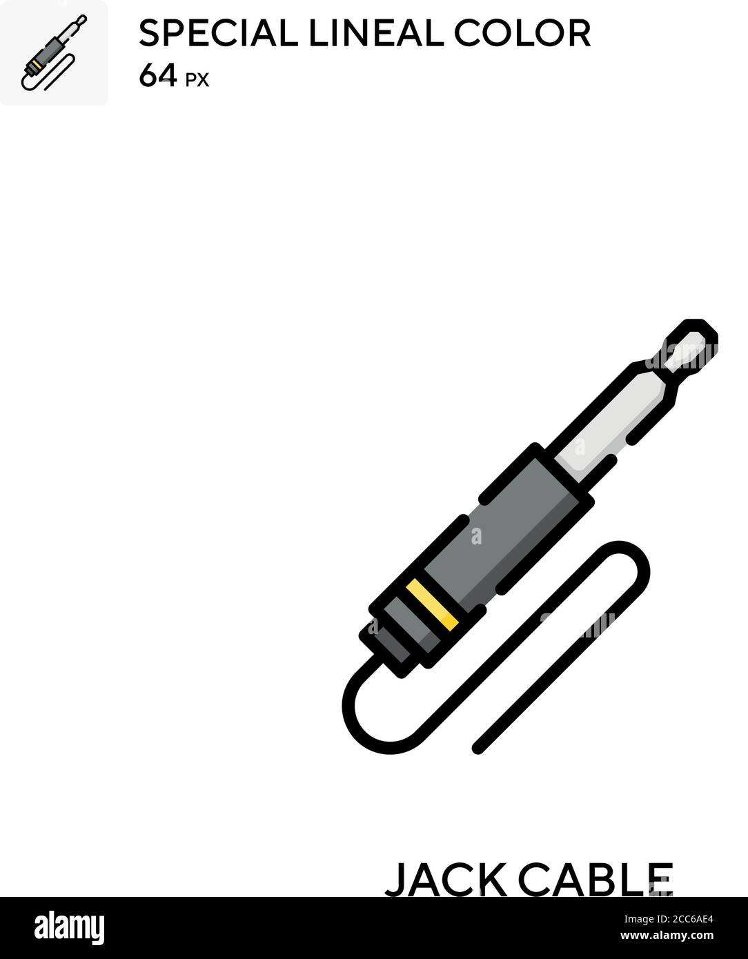 Jack cable soecial lineal color vector icon. Illustration symbol design ...