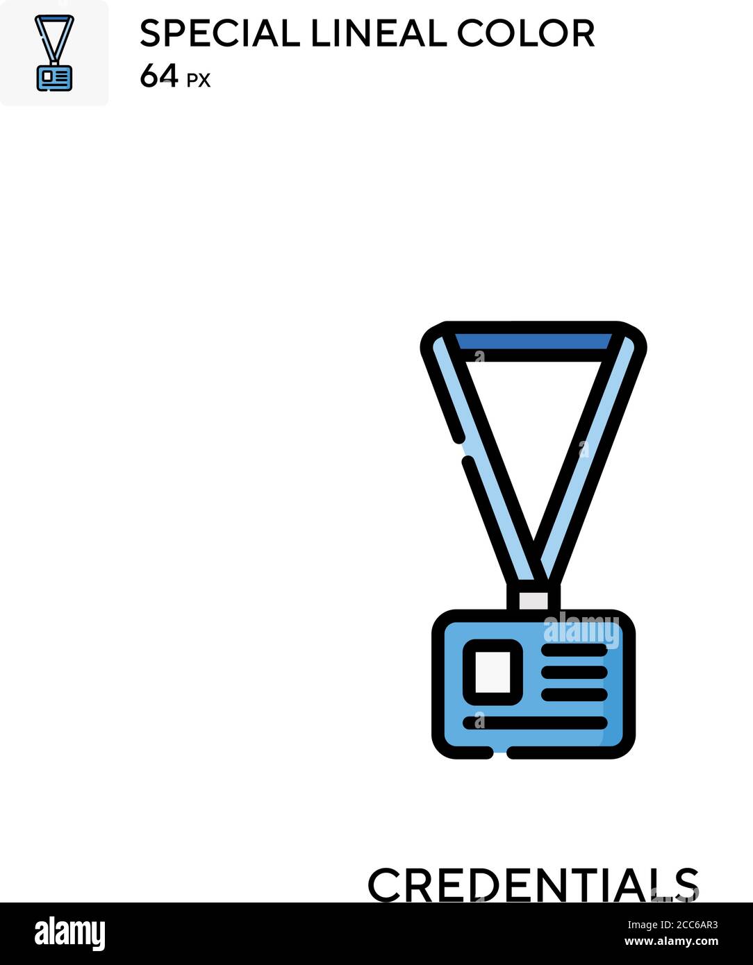 Credentials soecial lineal color vector icon. Illustration symbol ...