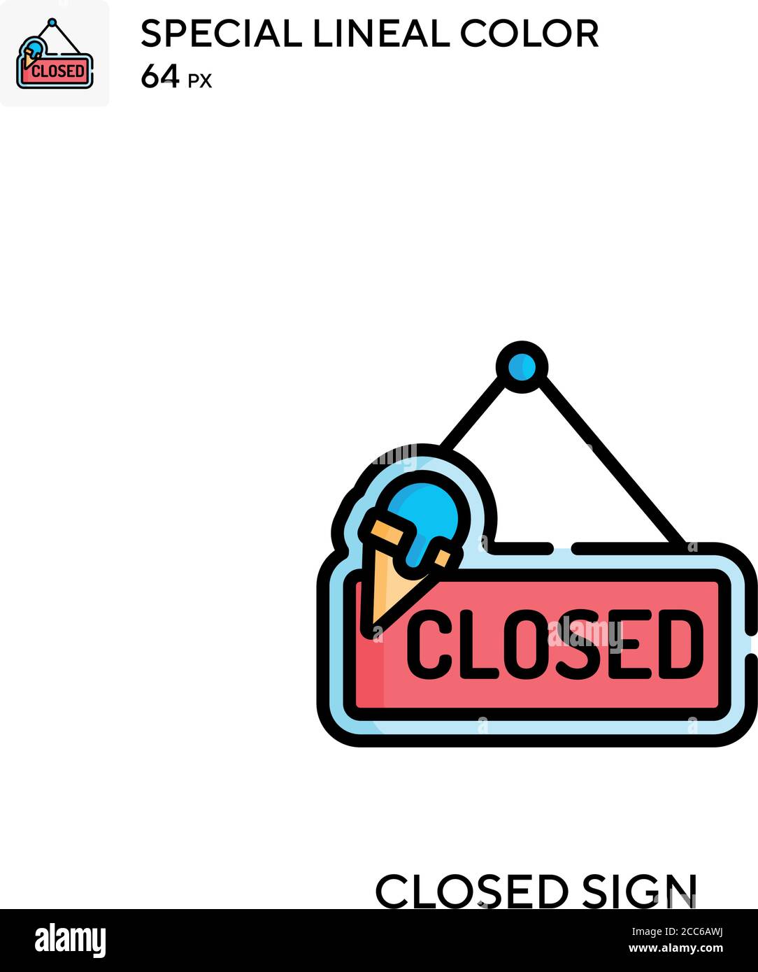 Closed sign soecial lineal color vector icon. Illustration symbol ...