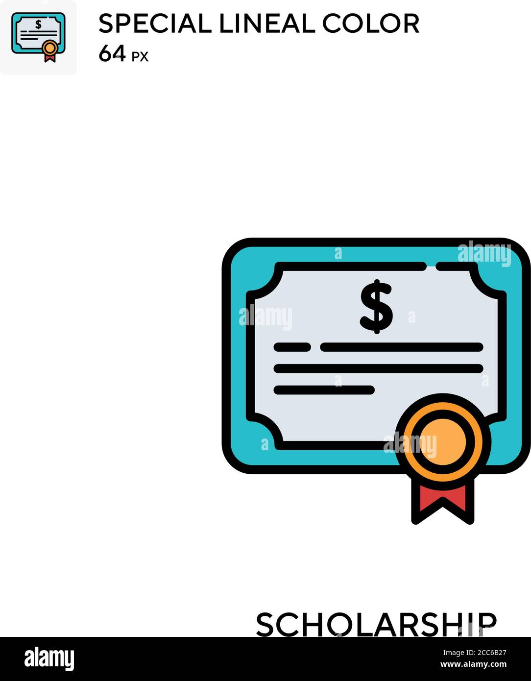Scholarship soecial lineal color vector icon. Illustration symbol ...