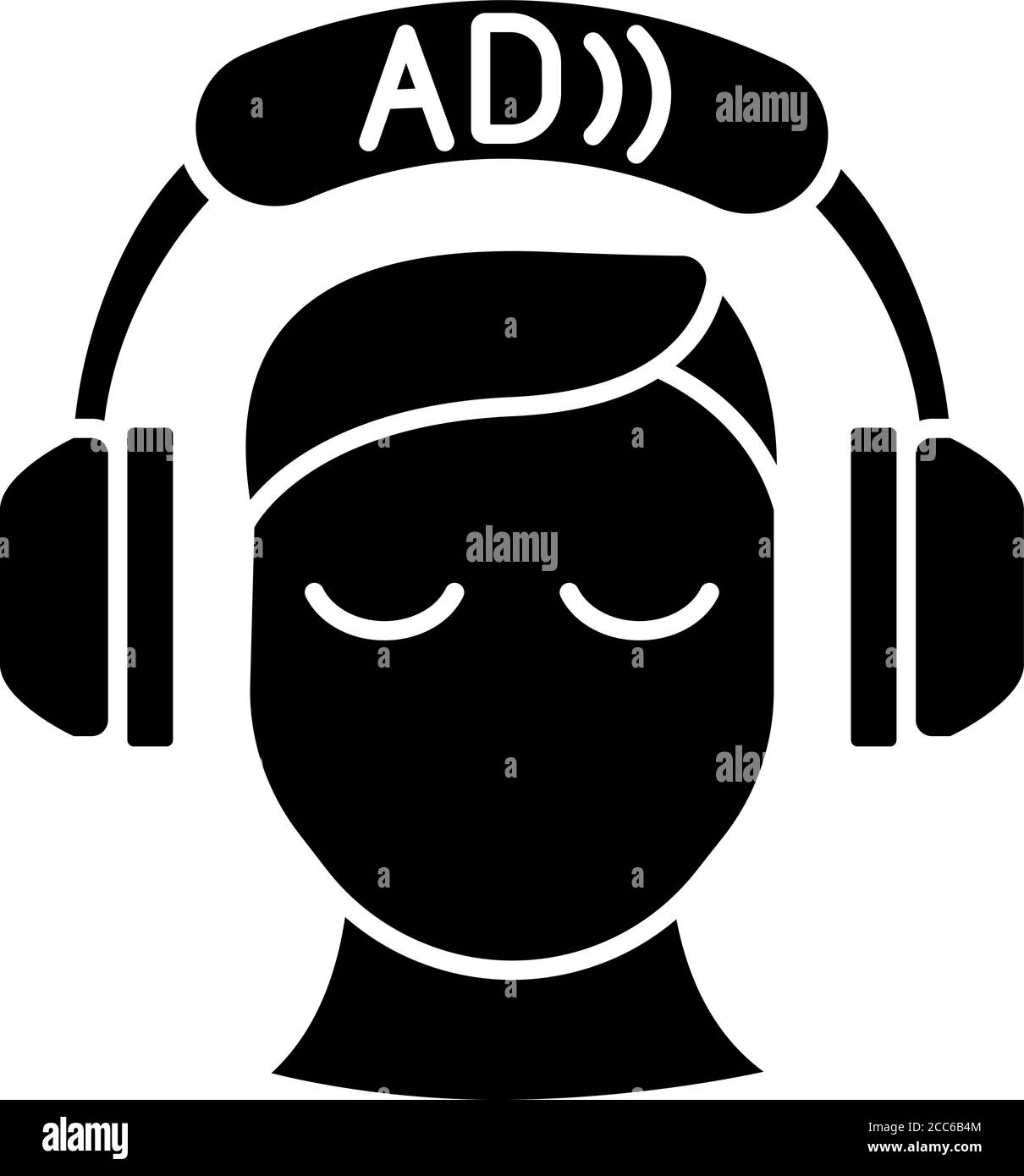 Audio description black glyph icon Stock Vector Image & Art - Alamy