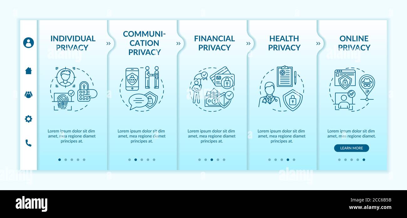 Privacy types onboarding vector template Stock Vector Image & Art - Alamy