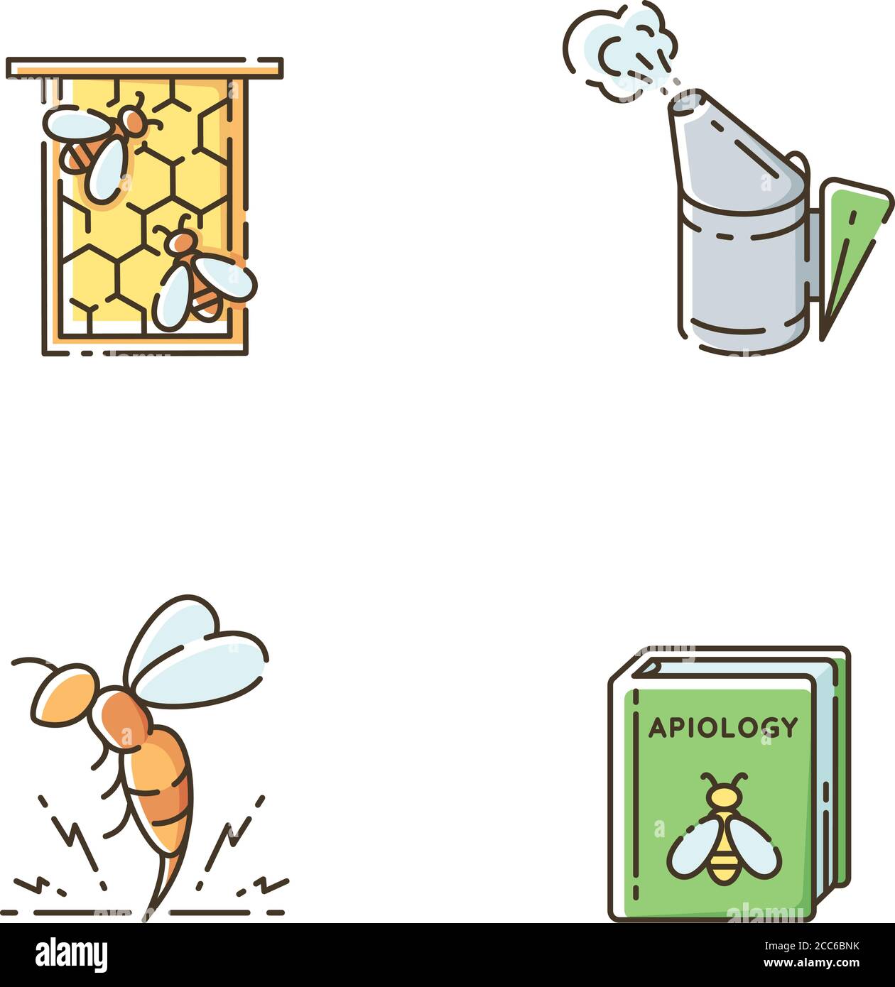 Bee farming RGB color icons set Stock Vector Image & Art - Alamy