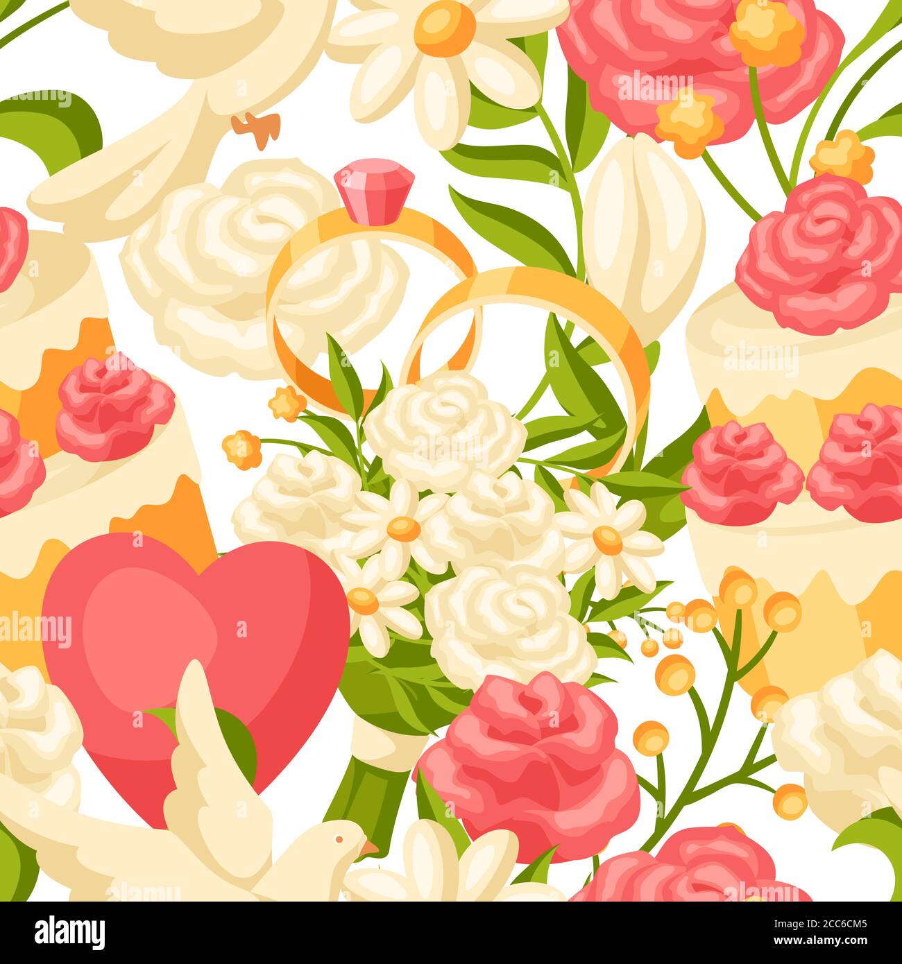 Wedding seamless pattern. Marriage background Stock Vector Image & Art ...